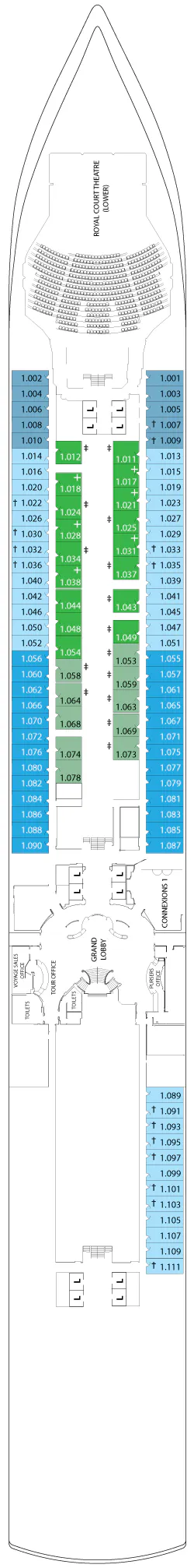 Queen Elizabeth Deck Plans - Layout & Maps of the Queen Elizabeth