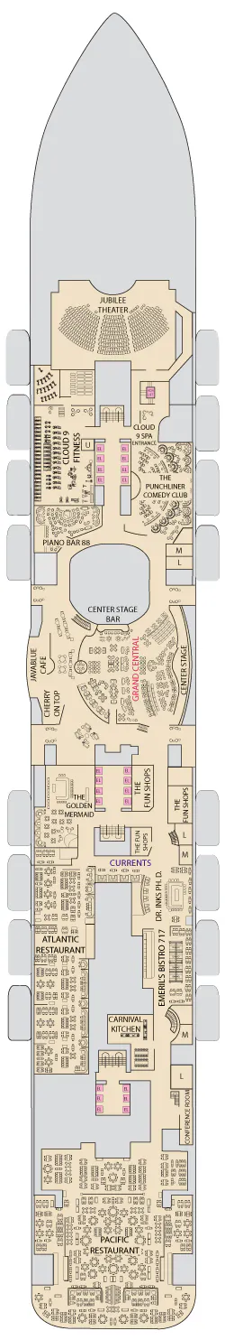 Carnival Jubilee Deck Plans - Layout & Maps of the Carnival Jubilee