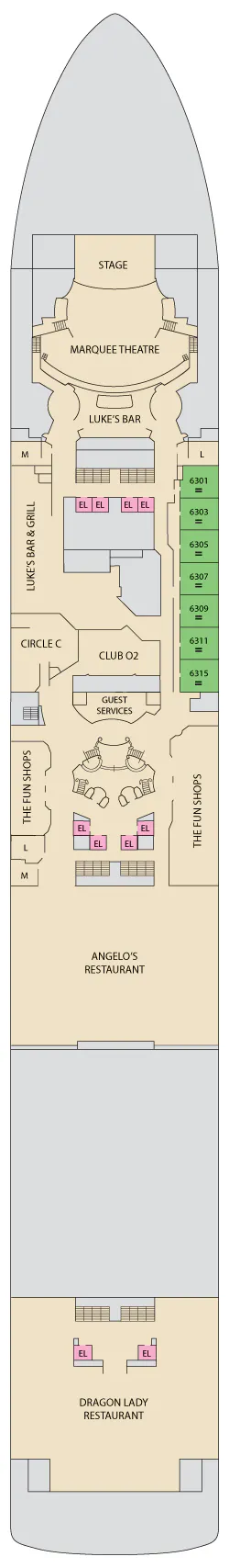 Carnival Adventure Deck Plans - Layout & Maps of the Carnival Adventure
