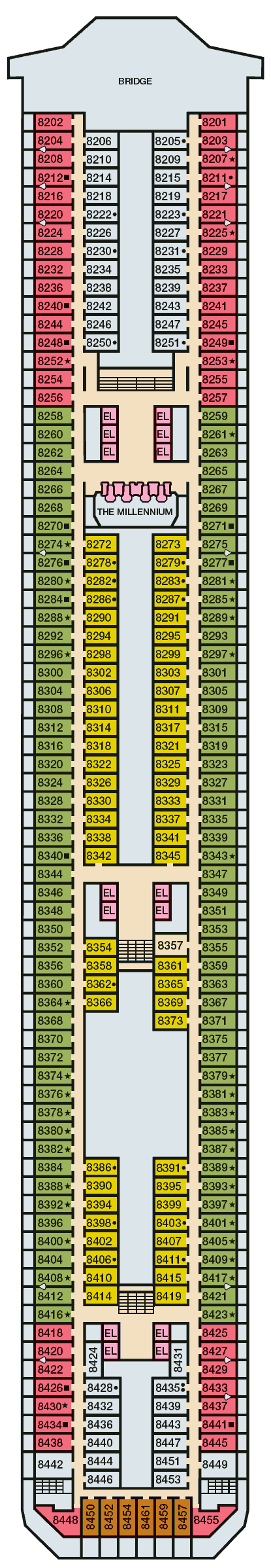 Balcony Cabin 8457 on Carnival Freedom, category 8N